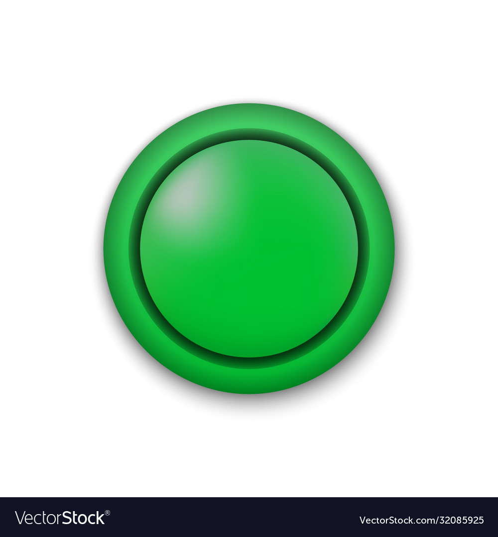 Green circle button template for your design Vector Image