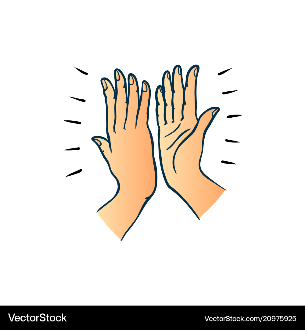 Hand gesture two people giving each other high Vector Image