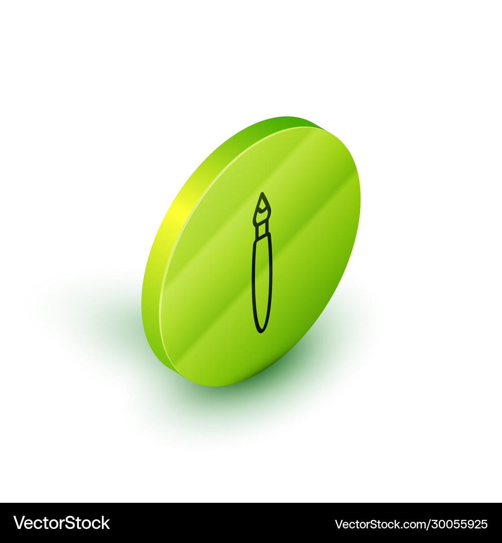 Isometric line paint brush icon isolated on white Vector Image