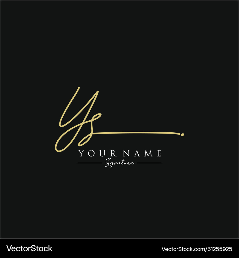 Letter ys signature logo template Royalty Free Vector Image