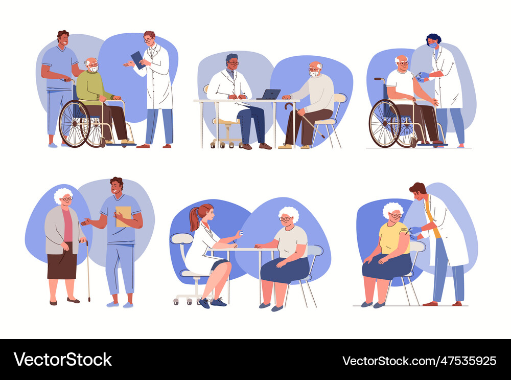 Medical care for elderly Royalty Free Vector Image