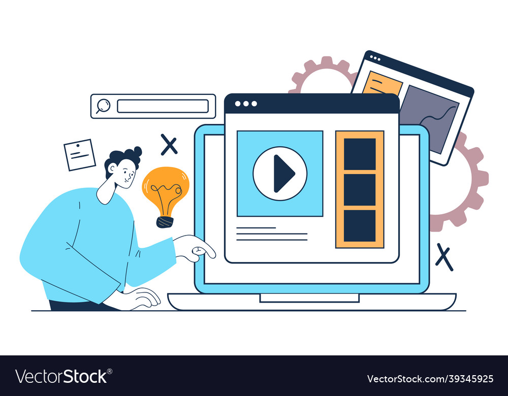 Online web internet education lessons tutorial Vector Image