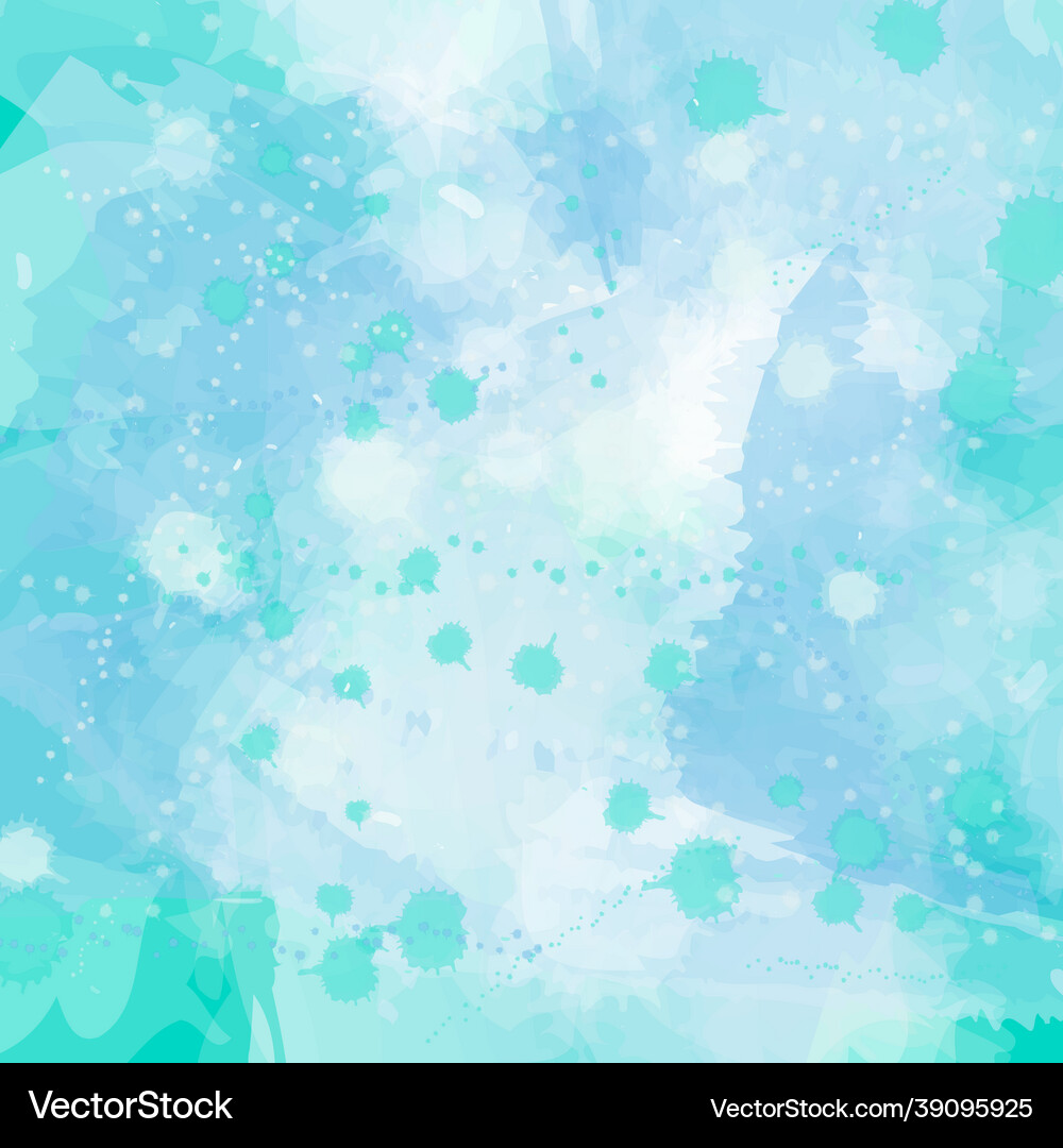 Realistic blue and white painted watercolor Vector Image