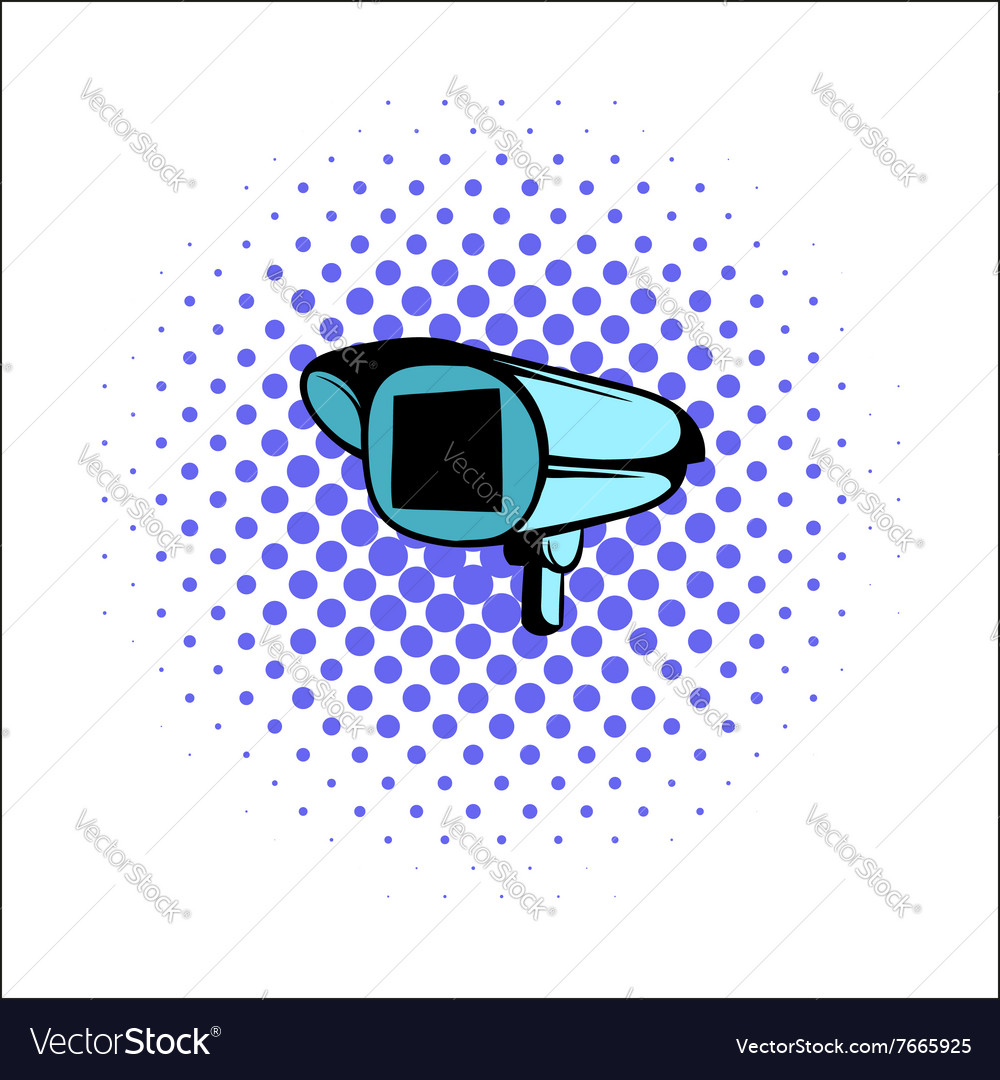 Security camera comics icon Royalty Free Vector Image