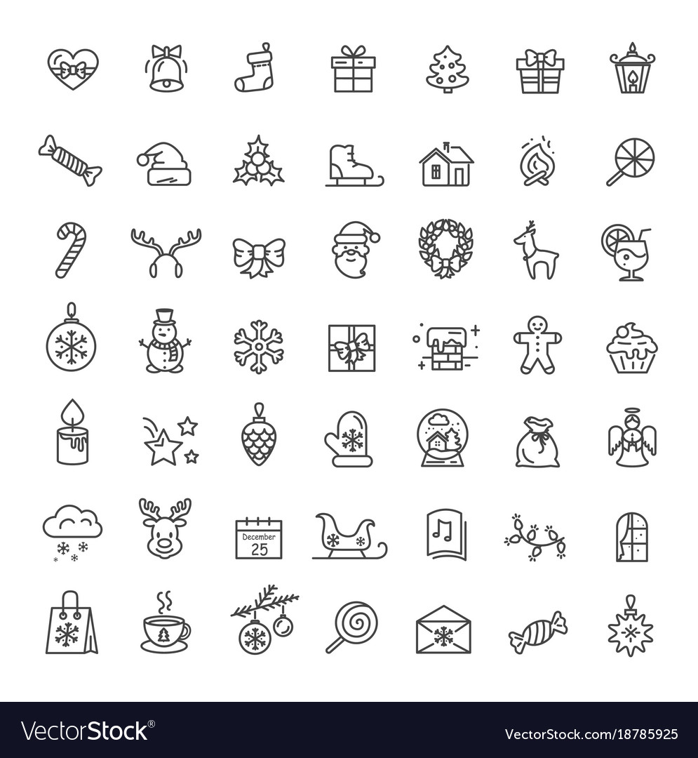 Small christmas icons set Royalty Free Vector Image