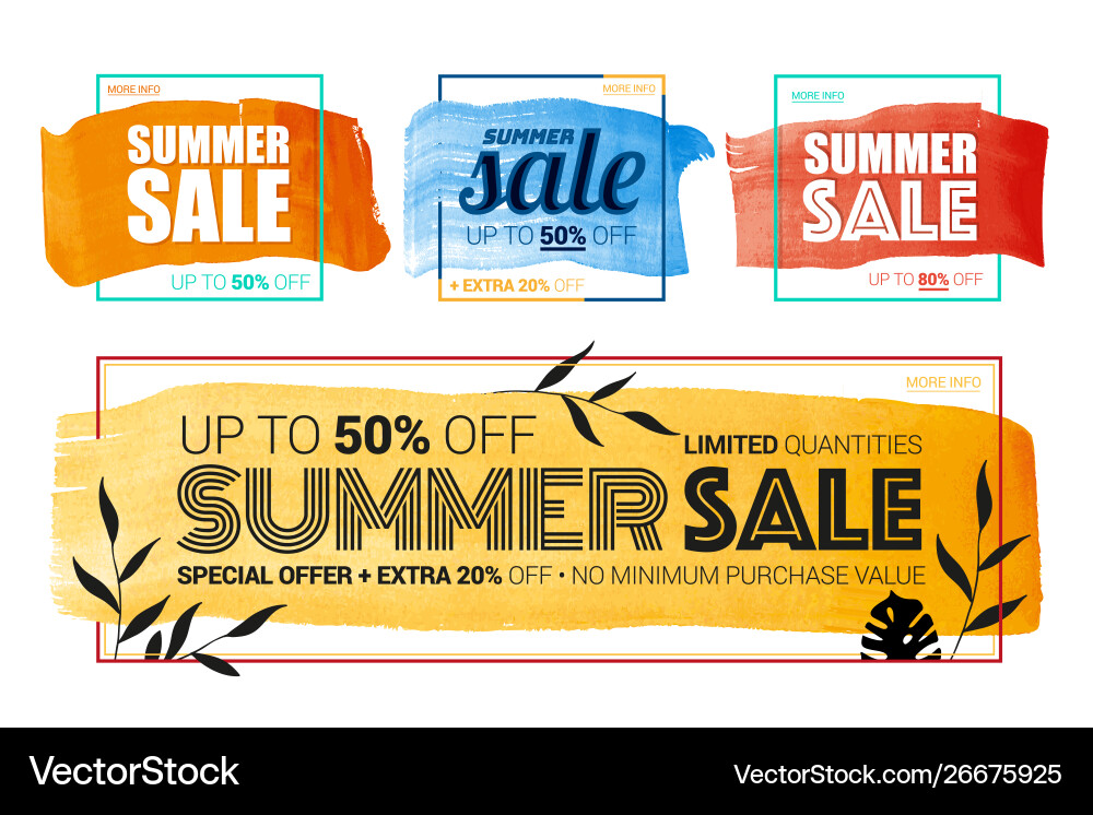 Summer sale design collection Royalty Free Vector Image