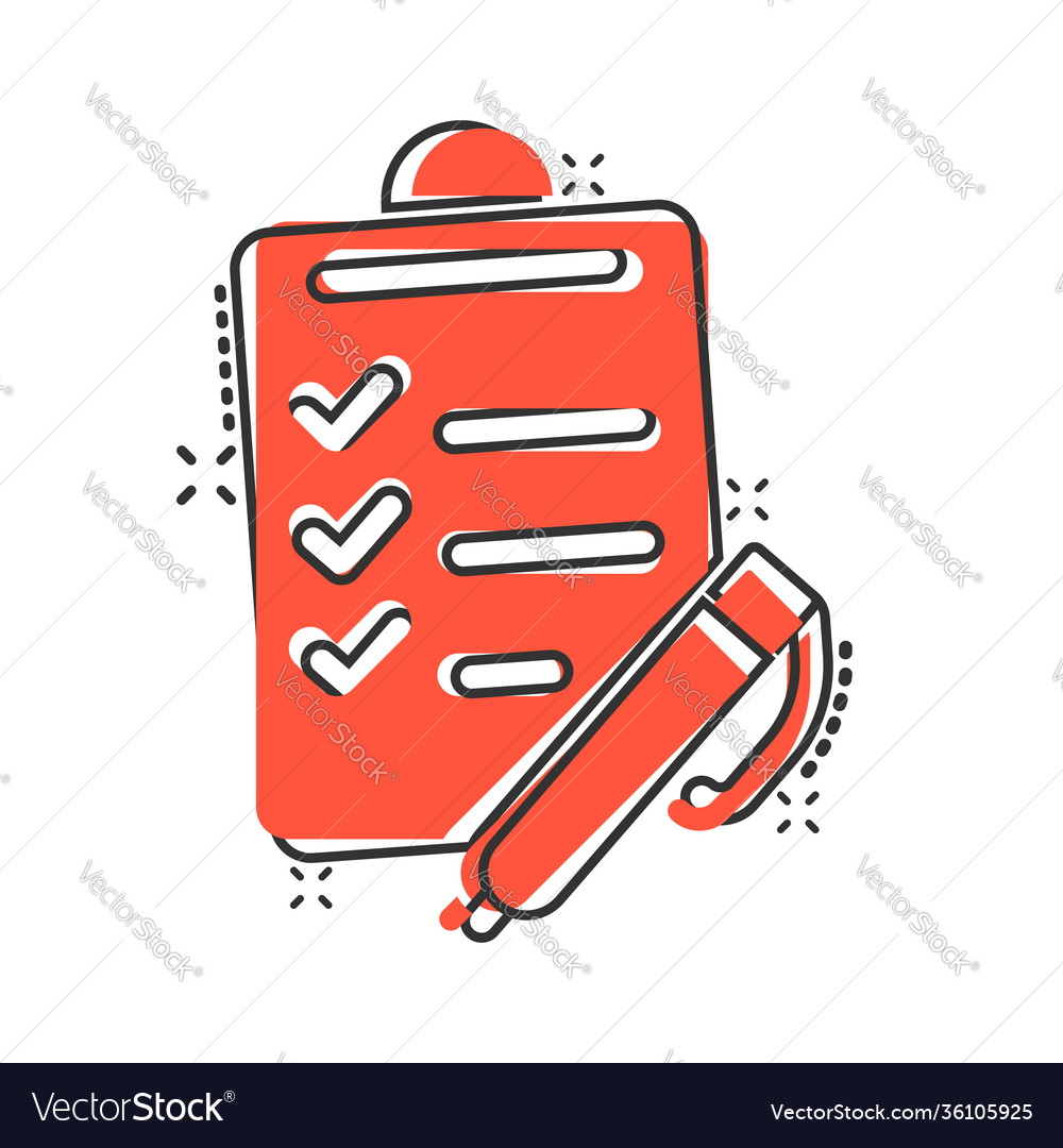 To do list icon in comic style document checklist Vector Image