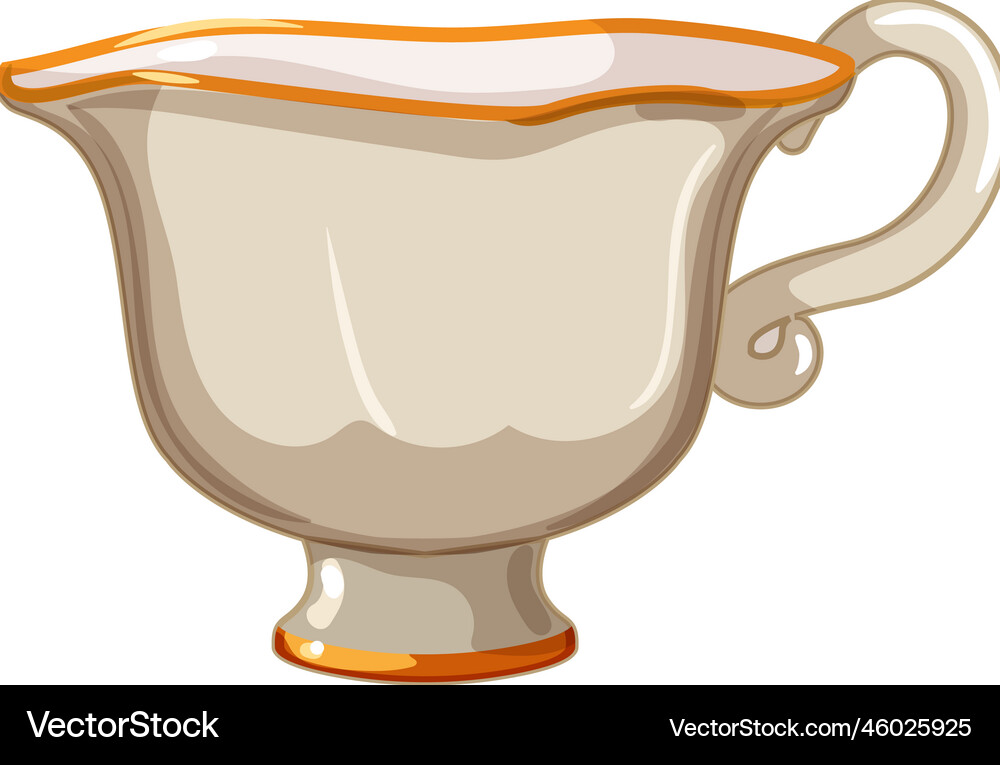 White vintage cup cartoon Royalty Free Vector Image