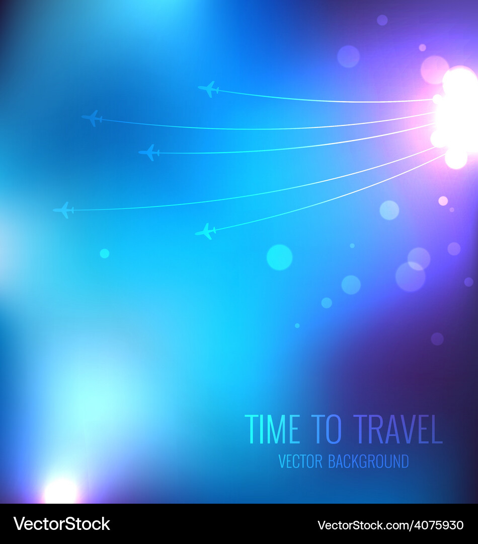 Blue travel background with airplanes Royalty Free Vector