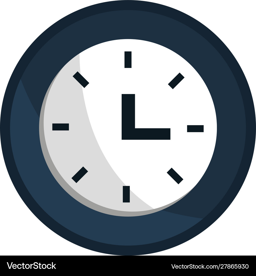 Clock time office work business equipment icon Vector Image
