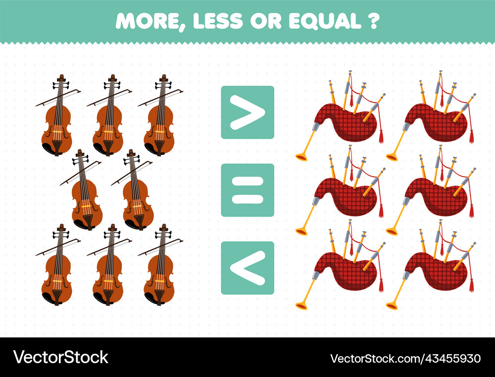Education game for children more less or equal Vector Image