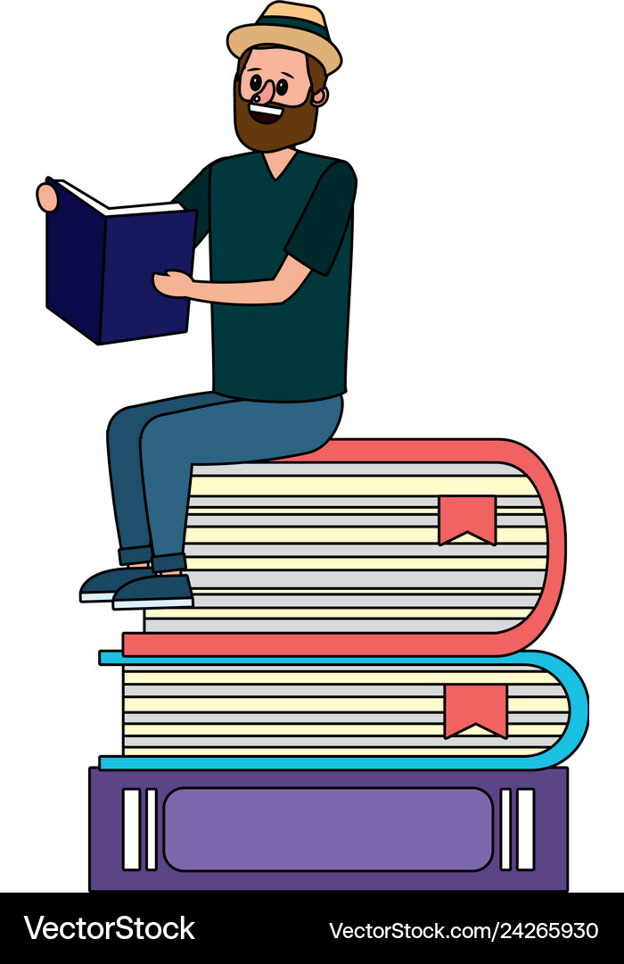 Education man cartoon Royalty Free Vector Image