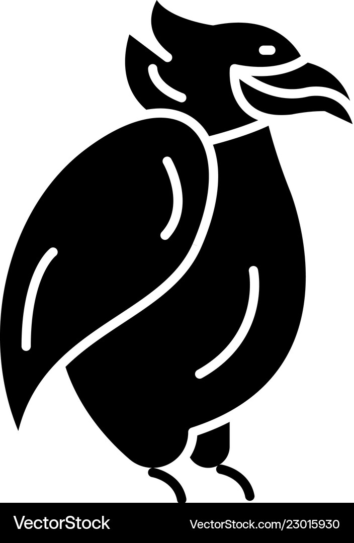 Emperor penguin black icon sign Royalty Free Vector Image