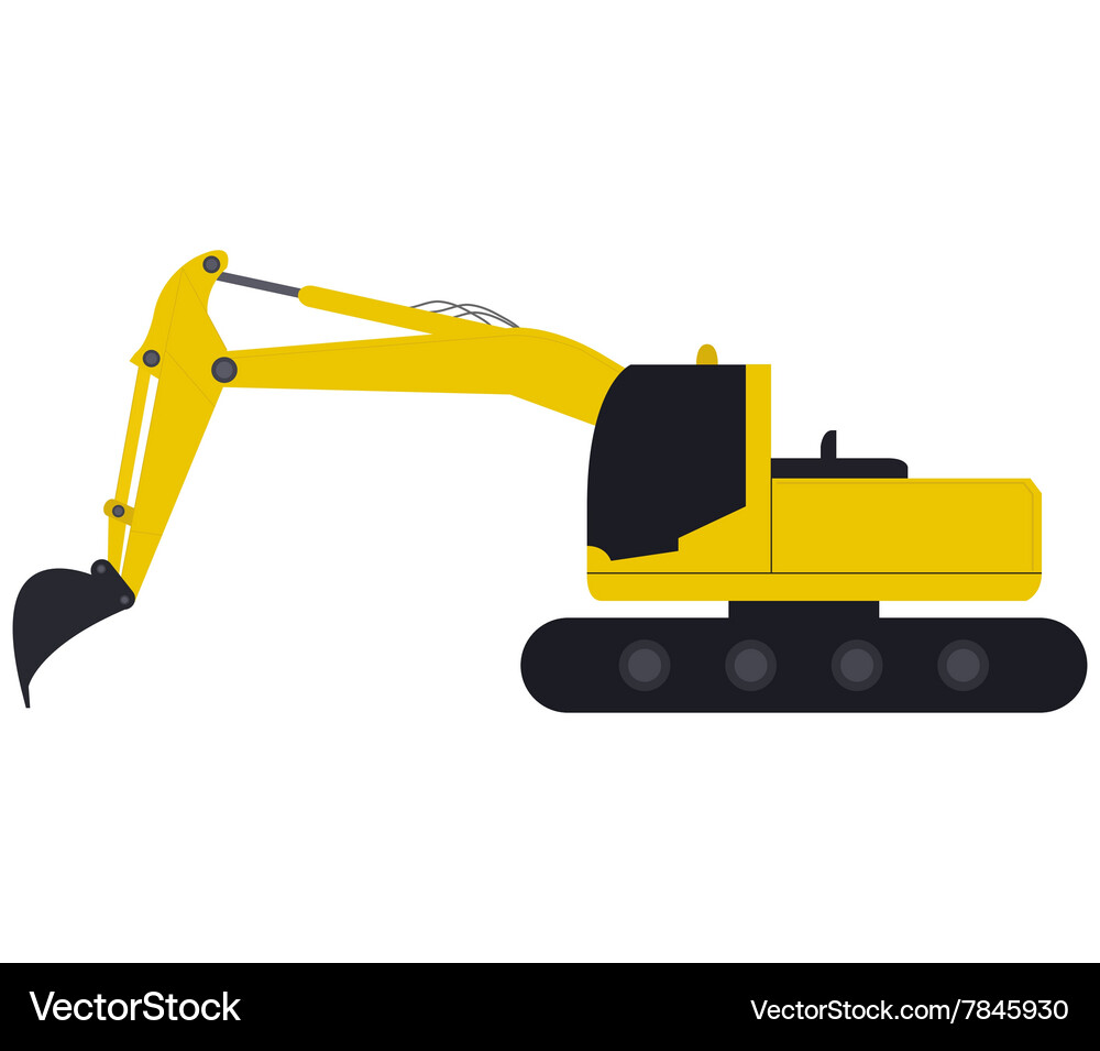 Excavator on white background Royalty Free Vector Image