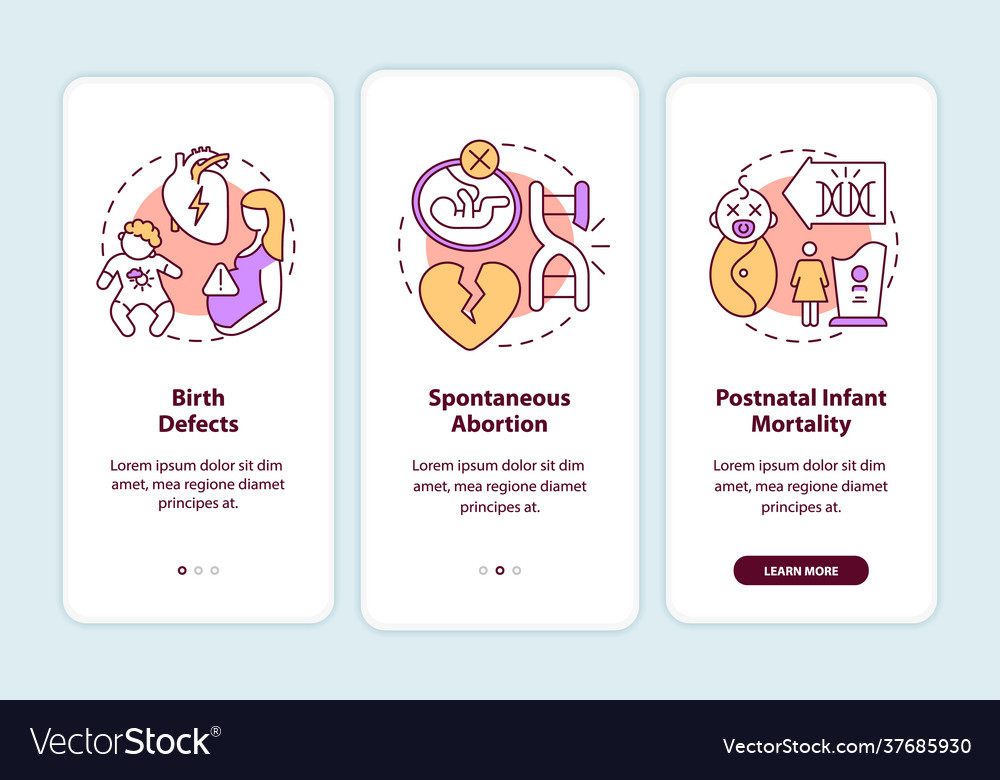 Genetic Defects Results Onboarding Mobile App Vector Image