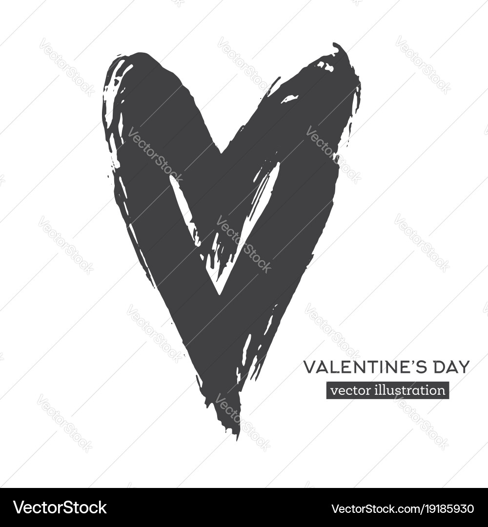 Hand drawn calligraphy heart isolated on white Vector Image