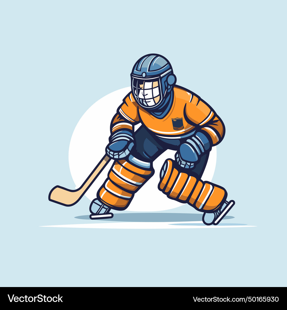 Hockey player cartoon Royalty Free Vector Image