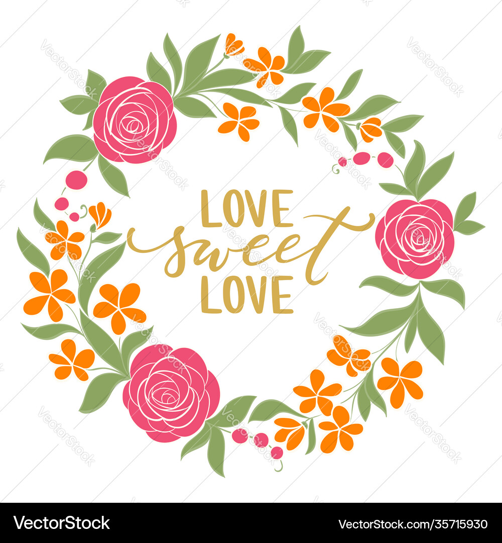 Love sweet - hand drawn calligraphy Royalty Free Vector