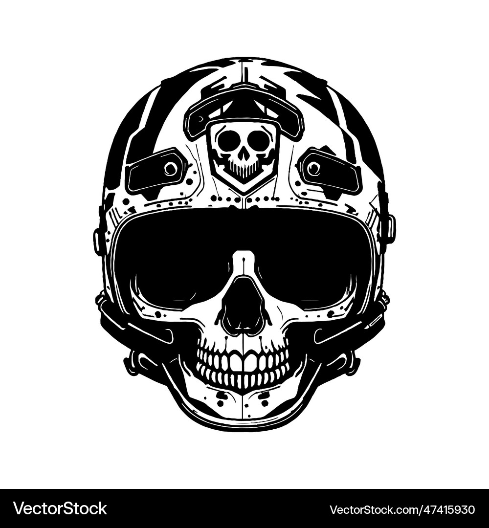 Protective helmet for army troops in skull style Vector Image