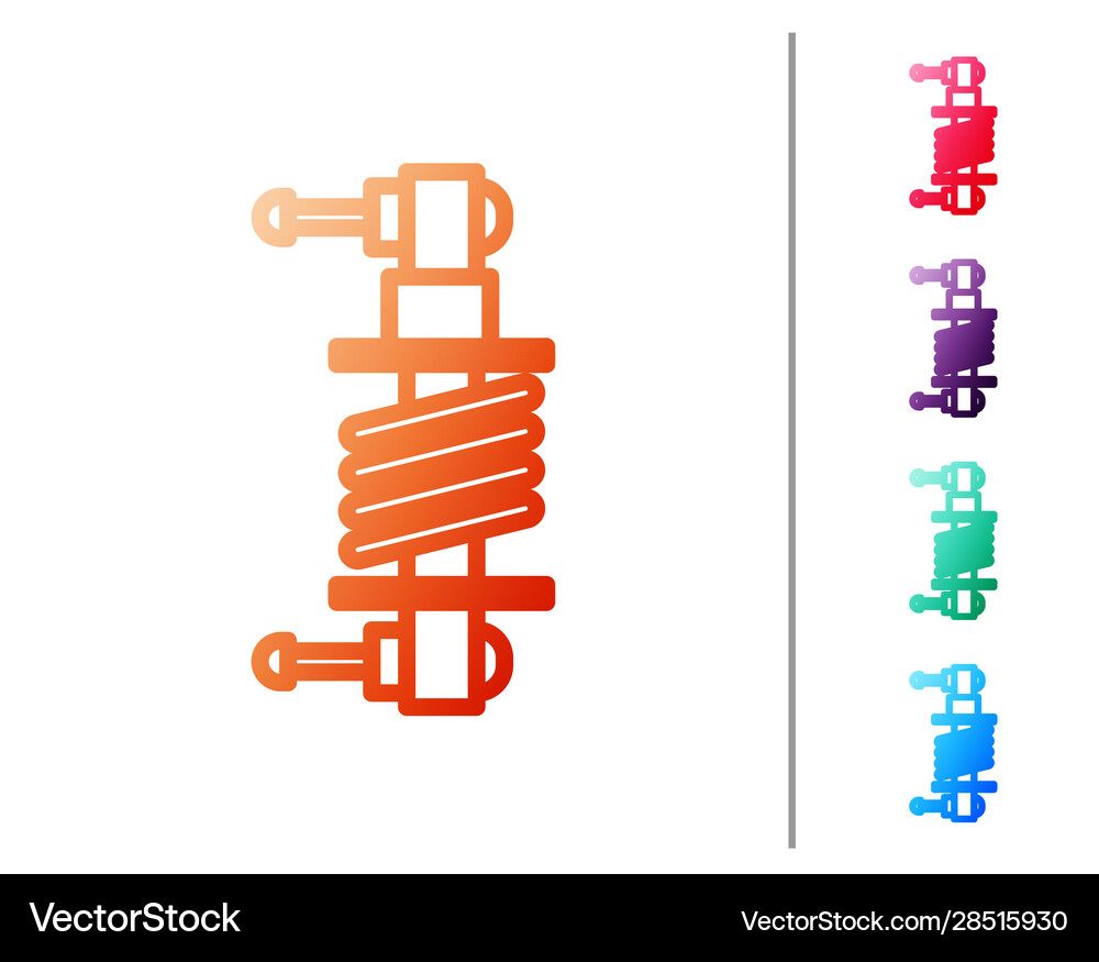 Red line shock absorber icon isolated on white Vector Image