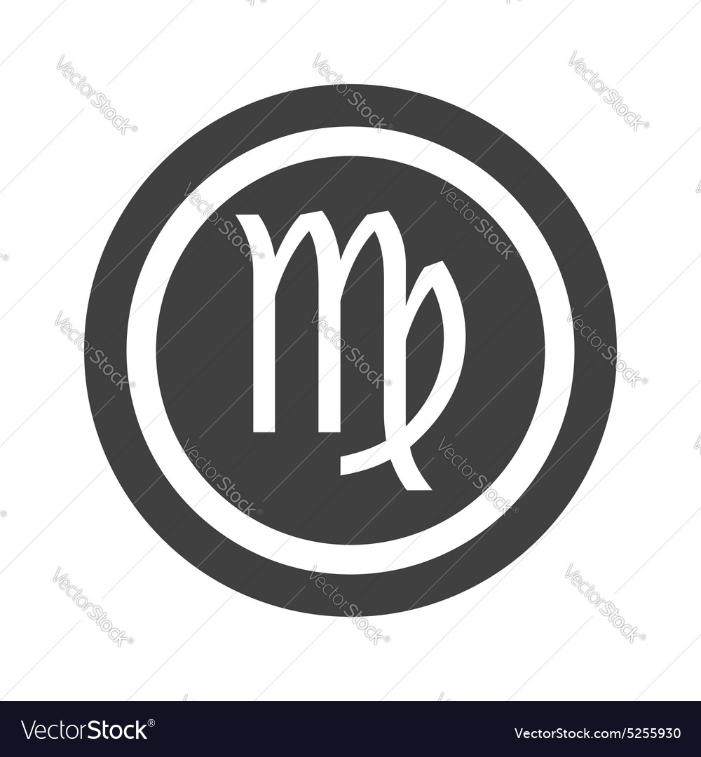 Round black virgo sign Royalty Free Vector Image