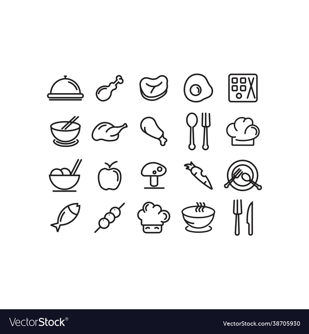 Street food line icons set Royalty Free Vector Image Street food line icons set Royalty Free Vector Image
