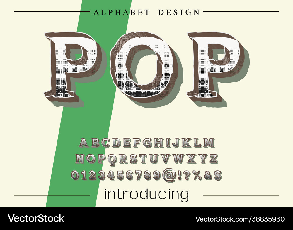 Stylized font and alphabet new design Royalty Free Vector