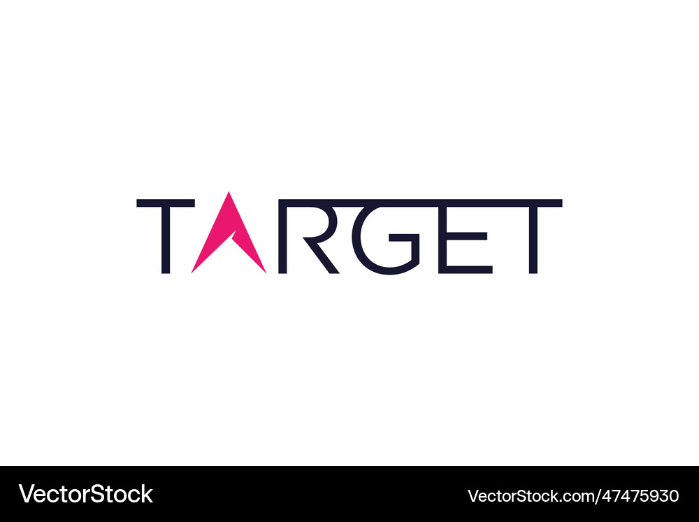 Target logo design with arrow in letter Royalty Free Vector