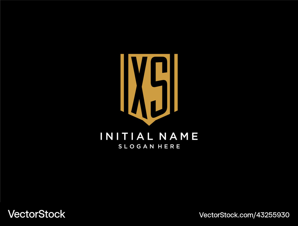 Xs monogram logo with geometric shield icon design