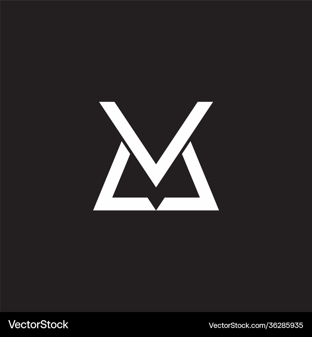 Abstract letter mv geometric line simple logo Vector Image