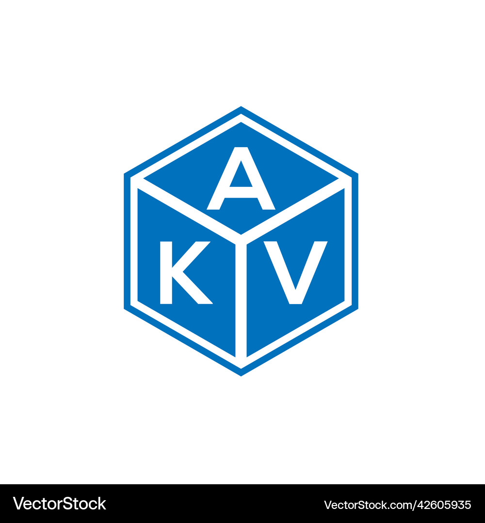 Akv letter logo design on black background Vector Image