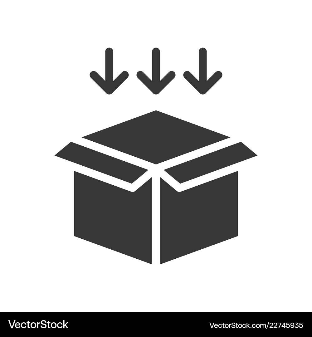 Arrow and open box shipping delivery concept Vector Image