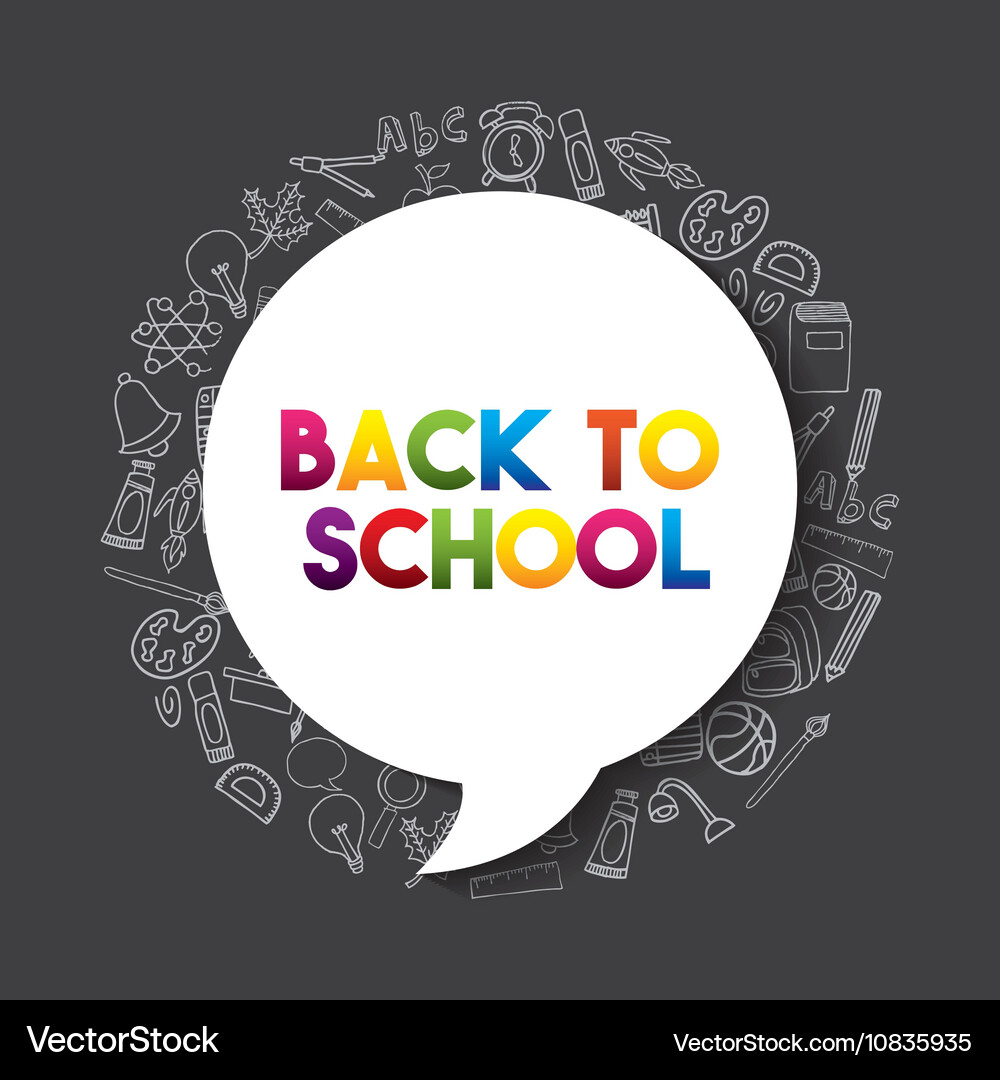 Back to school set supplies icon Royalty Free Vector Image