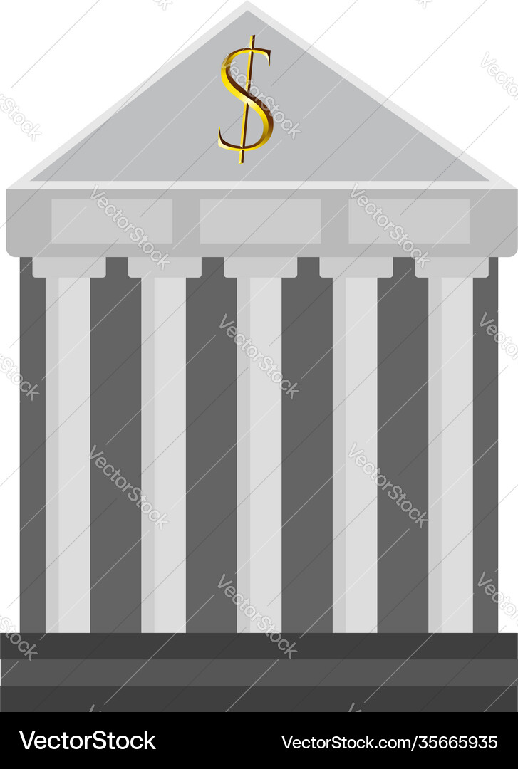 Bank building on a white background Royalty Free Vector