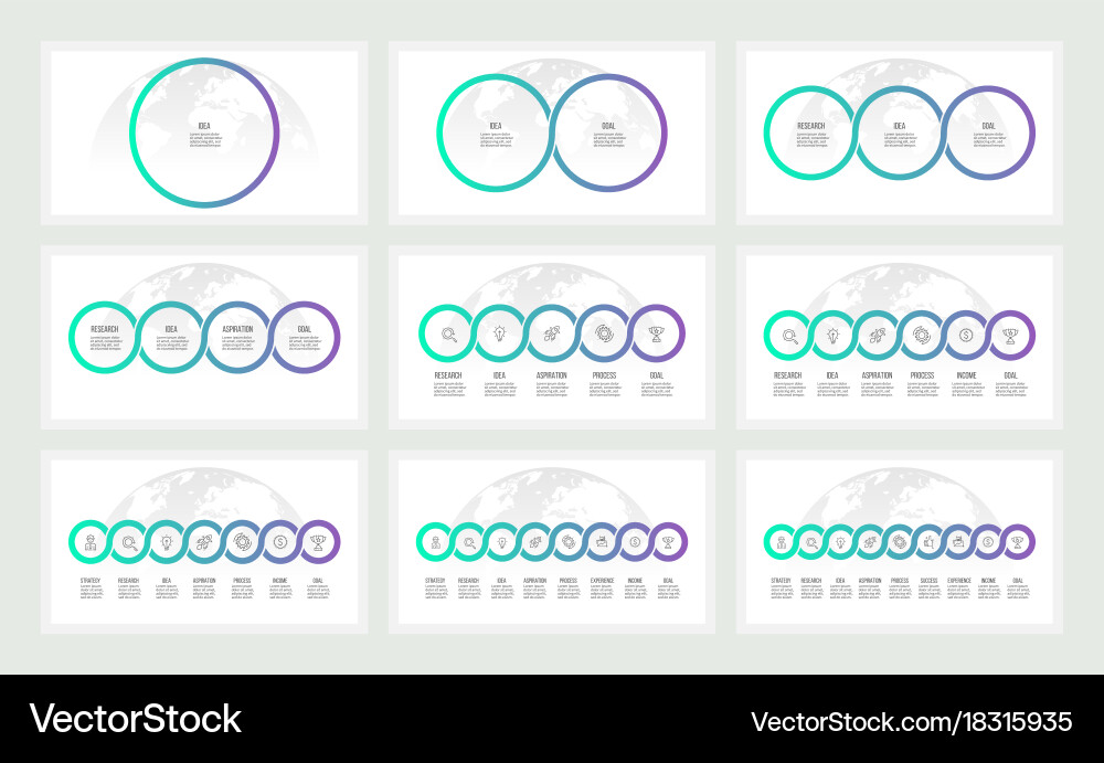 Business infographics presentations with 1 2 3 Vector Image