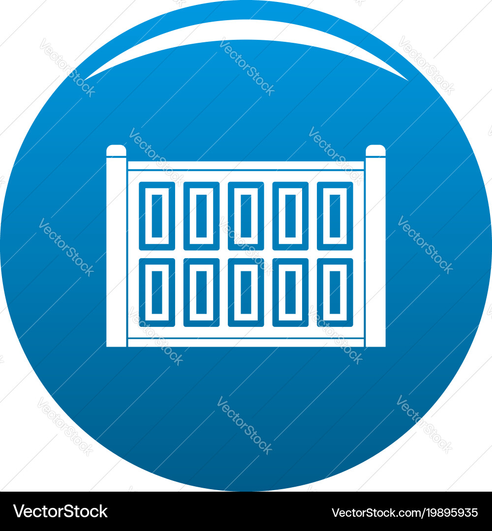Concrete fence icon blue Royalty Free Vector Image