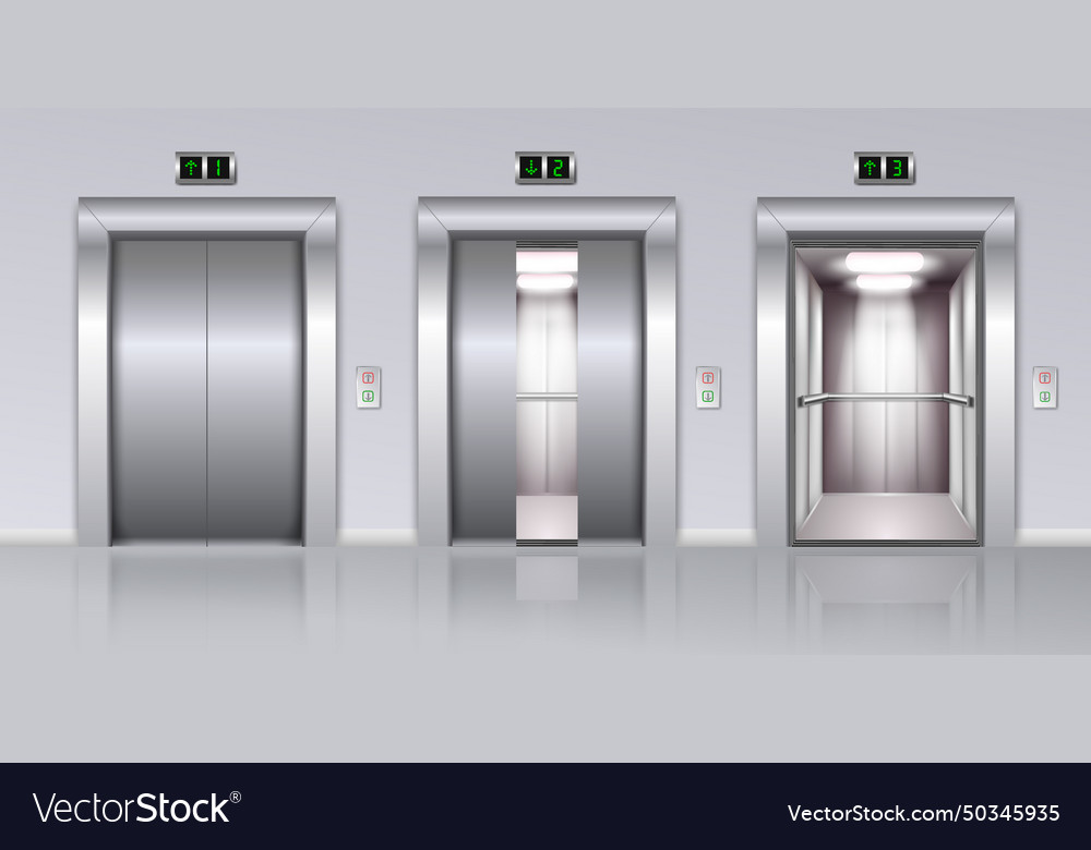 Elevators realistic composition Royalty Free Vector Image
