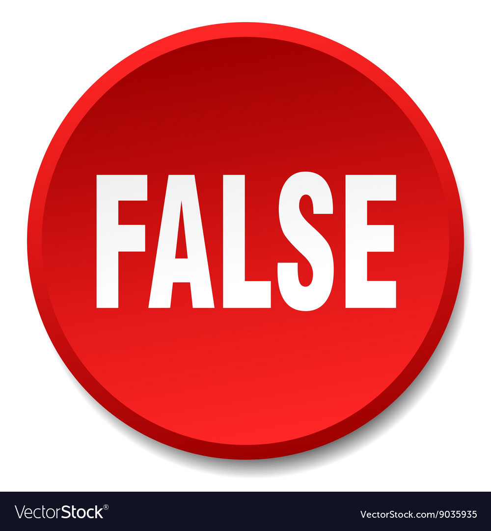 False red round flat isolated push button Vector Image