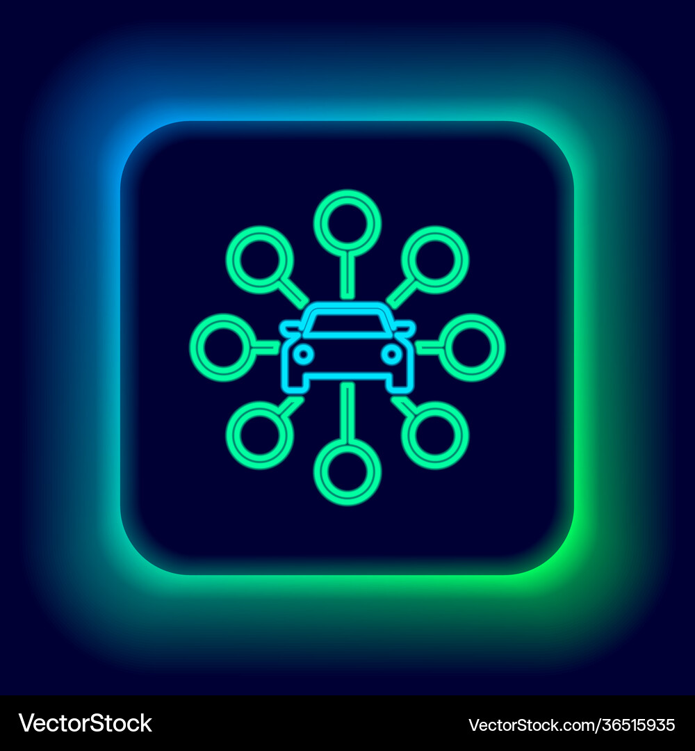 Glowing neon line car sharing icon isolated Vector Image