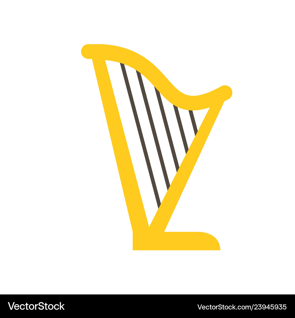 Harp feast of saint patrick flat icon Royalty Free Vector