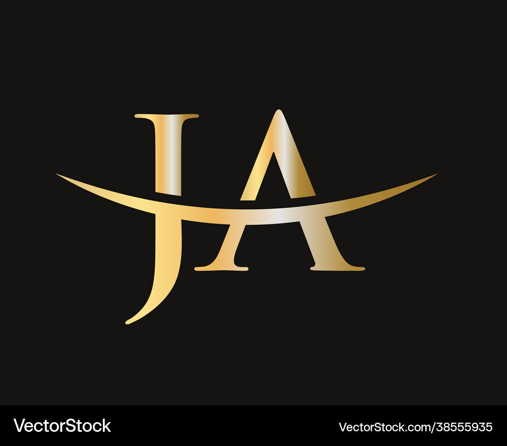 Initial ja logo letter design template Royalty Free Vector
