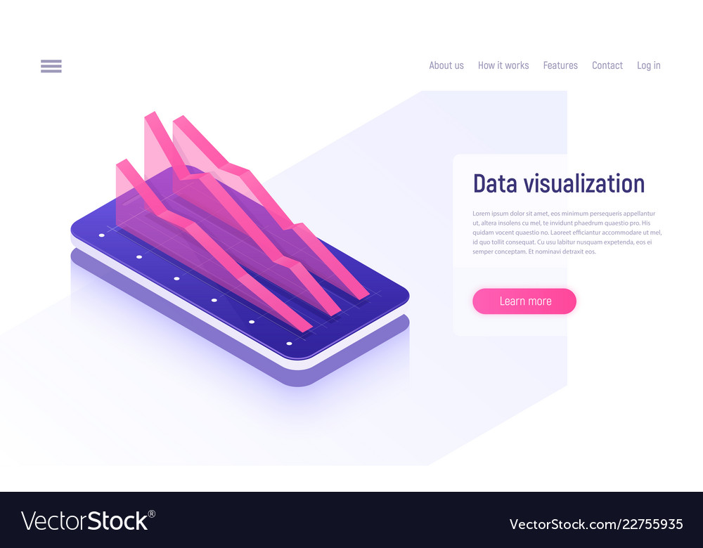 Online analytics data analysis and visualization Vector Image