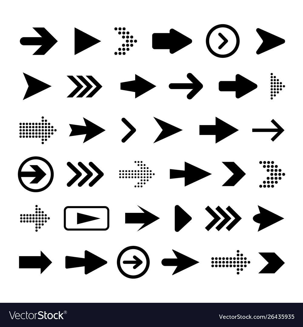 Set flat arrows Royalty Free Vector Image - VectorStock