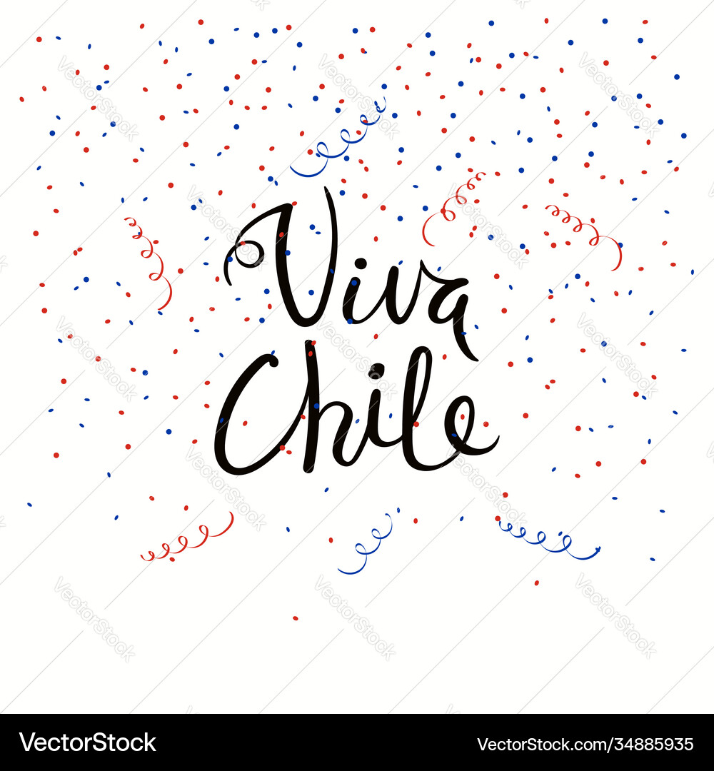 Viva chile lettering quote Royalty Free Vector Image