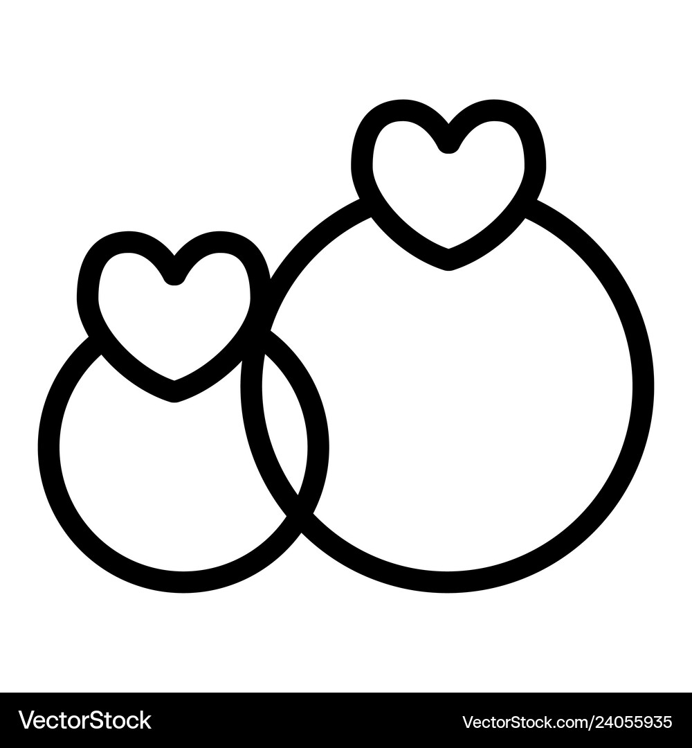 Wedding rings line icon engagement Royalty Free Vector Image