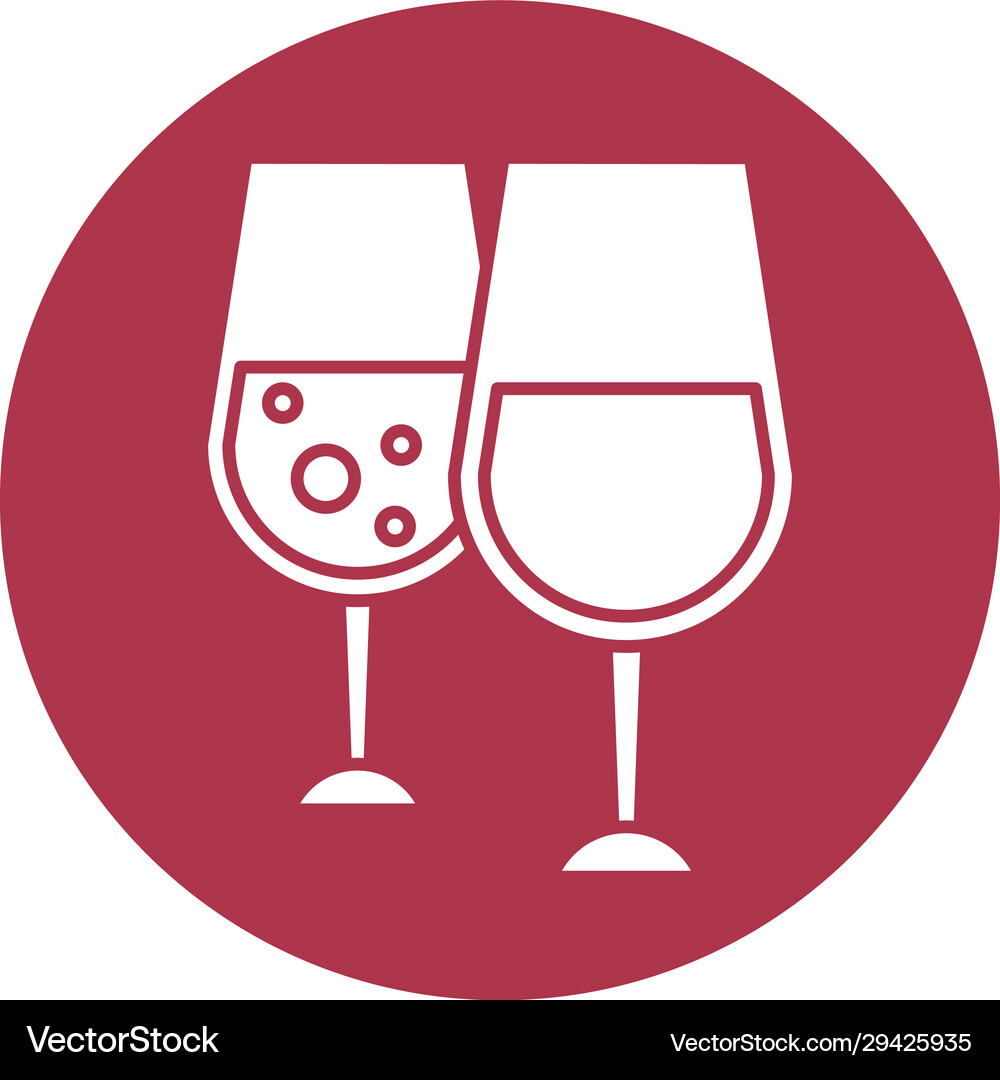 Wine cups glasses toast icon Royalty Free Vector Image