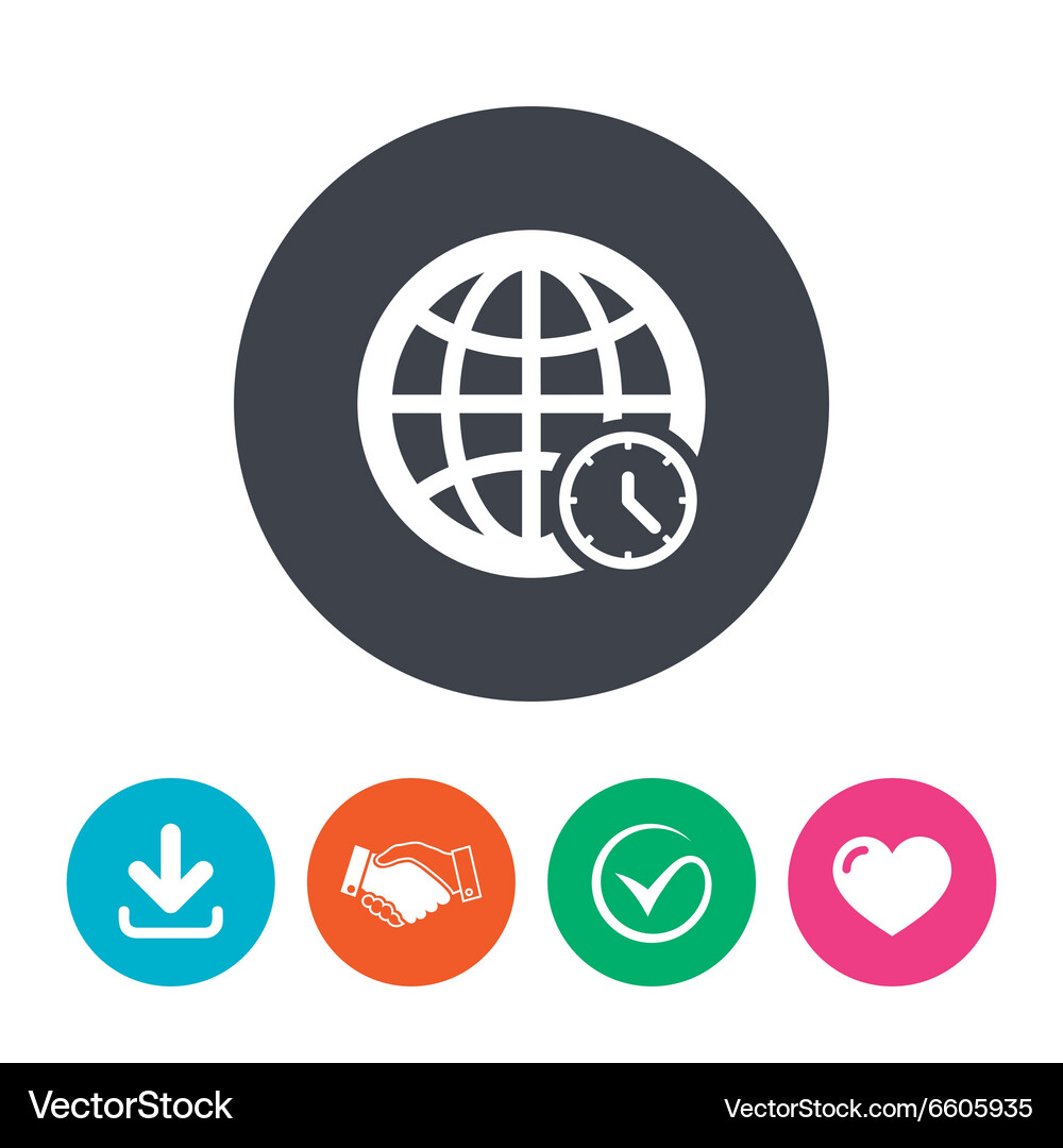 World time sign icon universal symbol Royalty Free Vector