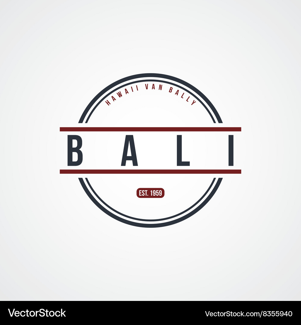 Bali badge indonesia label theme Royalty Free Vector Image