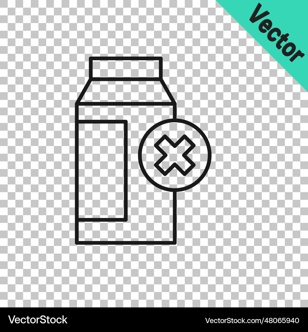 Black line lactose intolerance icon isolated on Vector Image