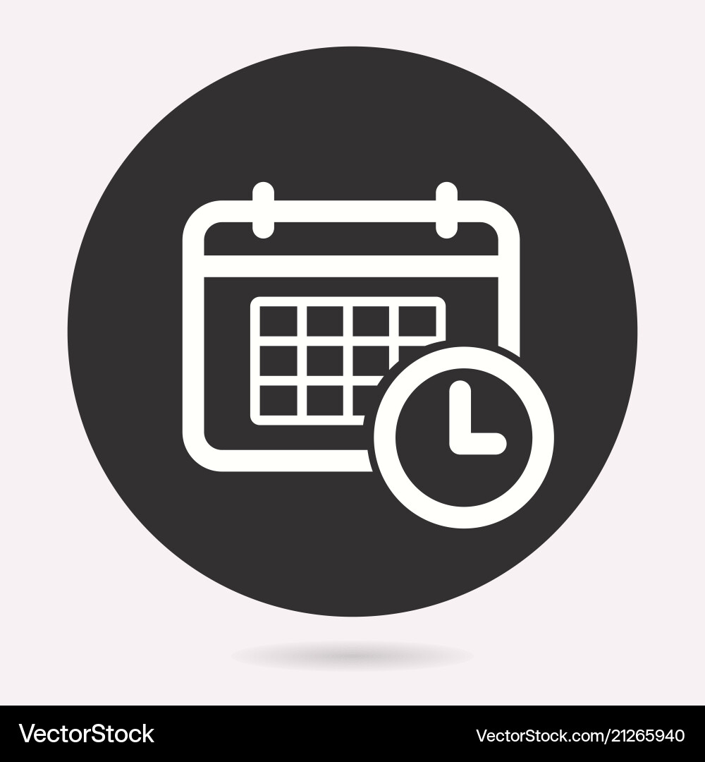 Calendar clock symbol Royalty Free Vector Image